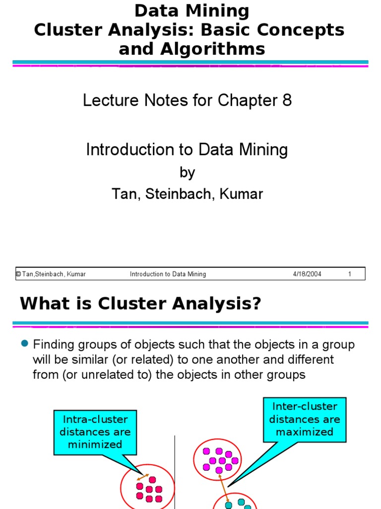 Lecture Notes For Chapter 8 Introduction To Data Mining: by Tan ... Lecture Notes For Chapter 8 Introduction To Data Mining: by Tan ...