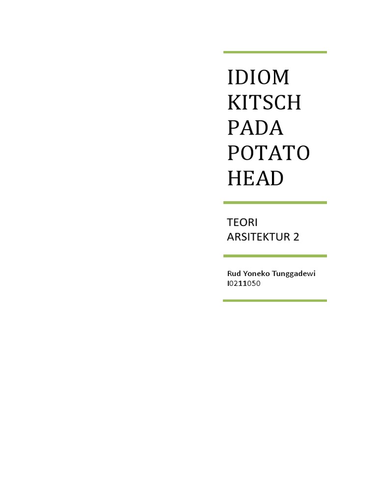 Analisis Penerapan Idiom Kitsch | PDF | Seni