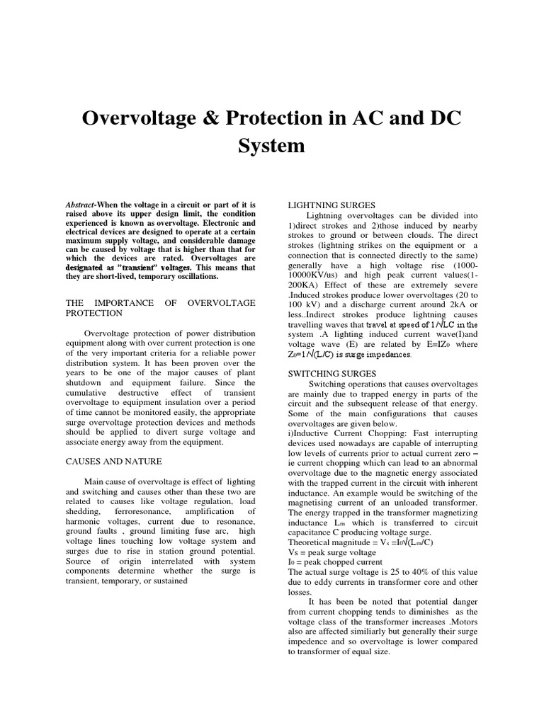 Overvoltage Protection | PDF | Capacitor | Direct Current