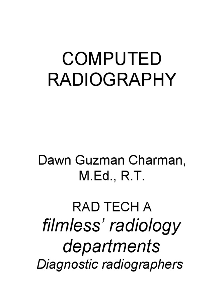 Computed Radiography | PDF