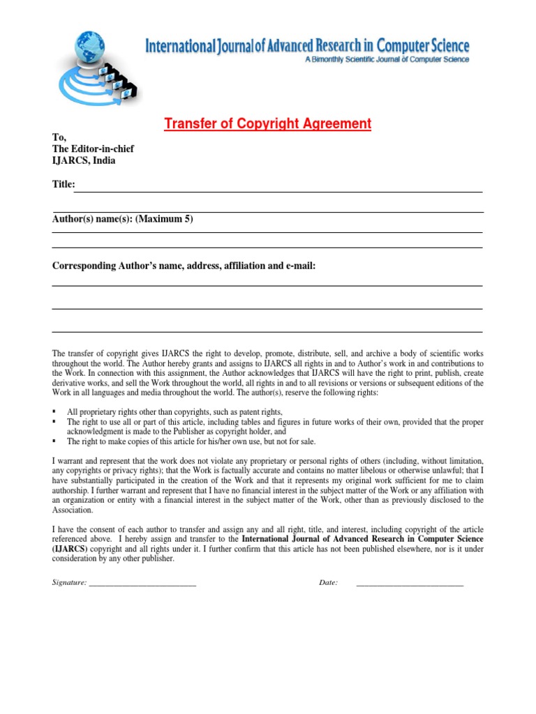 4 Transfer of Copyright Agreement | PDF