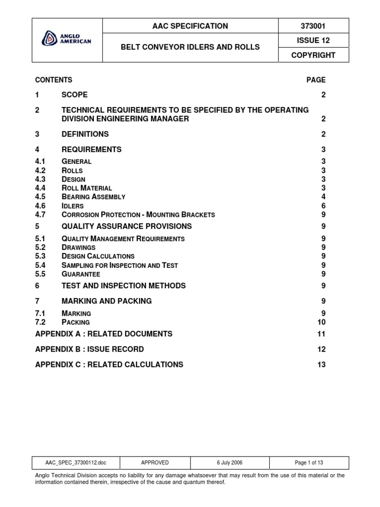 Aa Spec 373001 | PDF | Bearing (Mechanical) | Specification (Technical ...