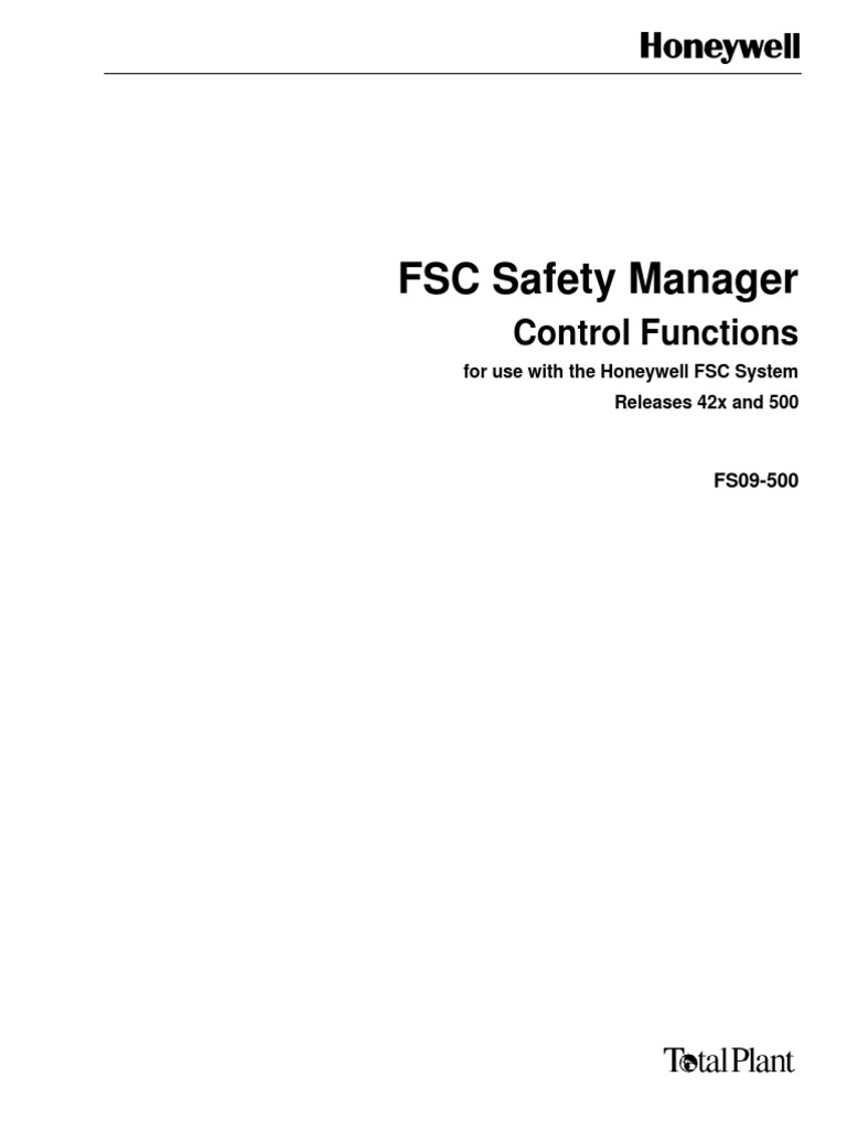 FSC Safety Manager: Control Functions | PDF | Input/Output | Parameter ...