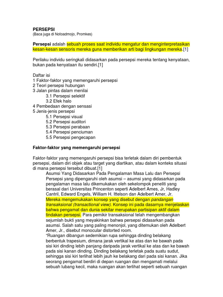 06 Teori Persepsi | PDF | Sains & Matematika | Pengembangan Diri