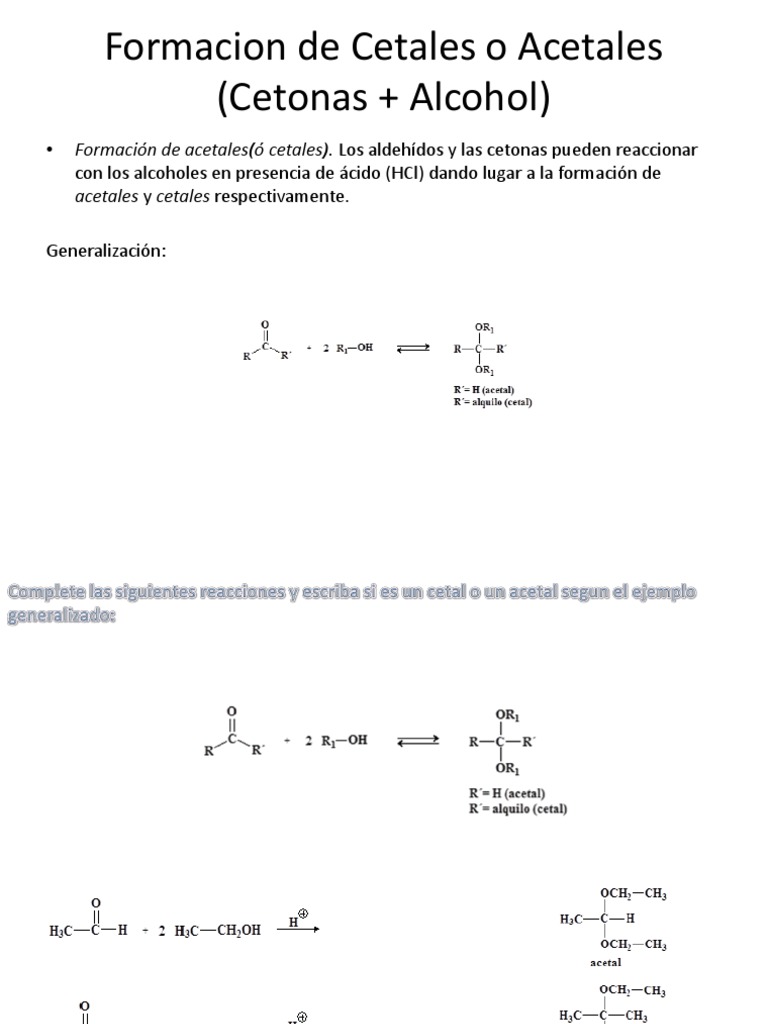 Formacion de Cetales o Acetales | PDF | Ciencia y matemáticas