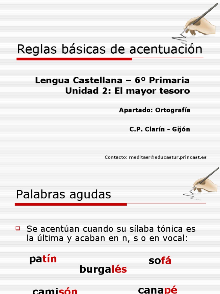 Reglas de acentuación