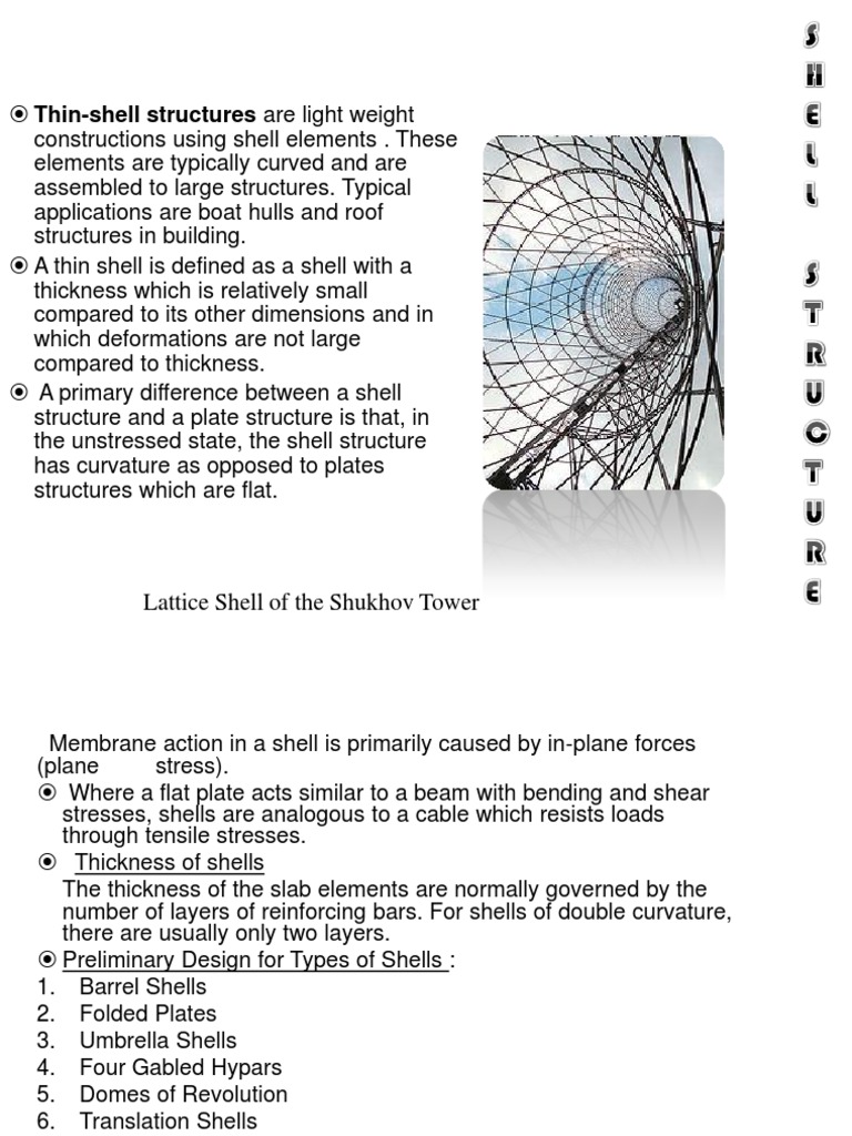 Shell Roof and Membrane Structures1 | PDF | Bending | Beam (Structure)