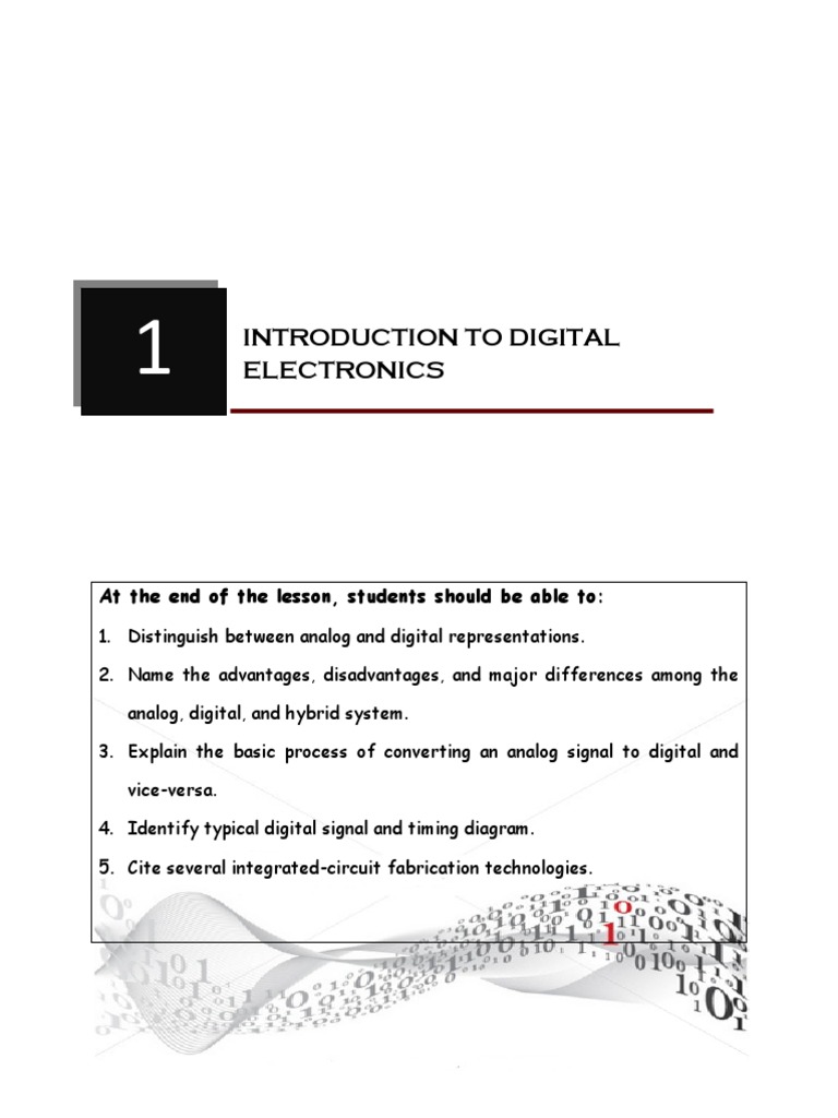 Basic Digital Electronics - Unit 1 | PDF | Digital Electronics ...