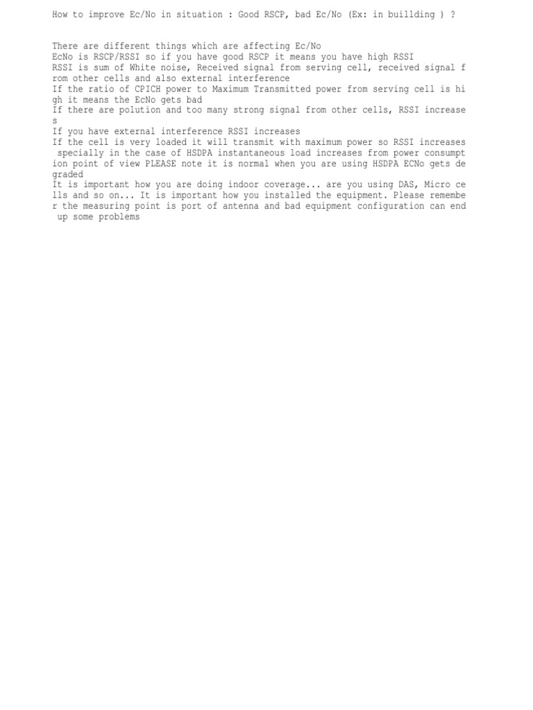 Improving Ec/No in 3G Environments | PDF | Telecommunications ...