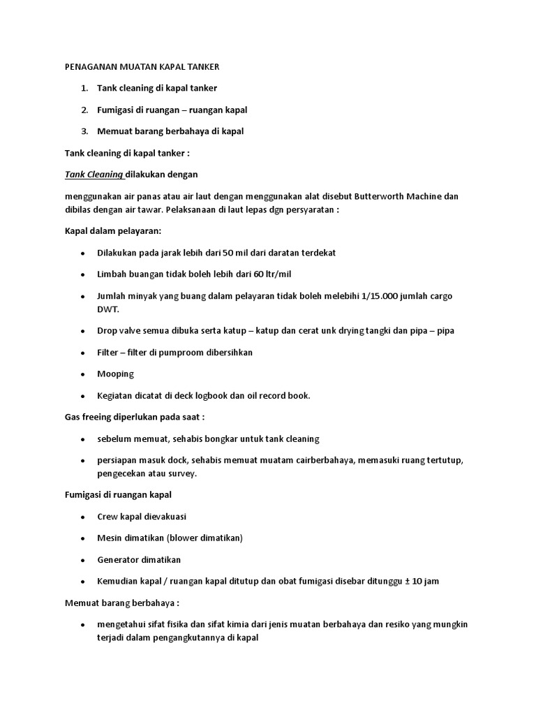Penanganan Muatan Kapal Tanker | PDF