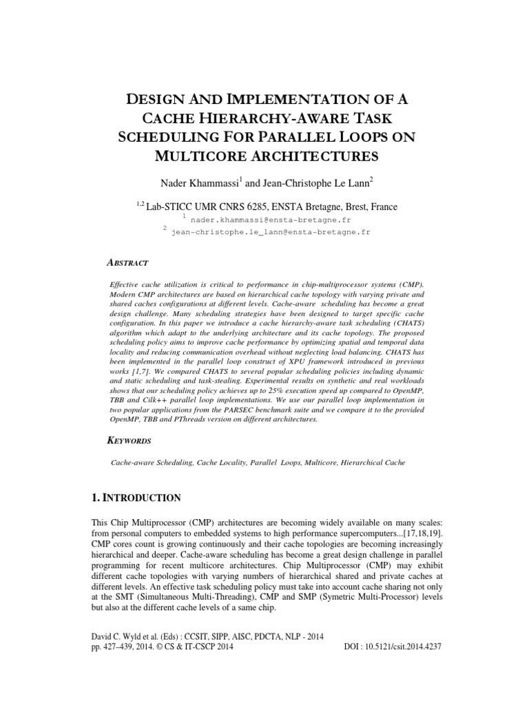 Design and Implementation of A Cache Hierarchy-Aware Task Scheduling ...