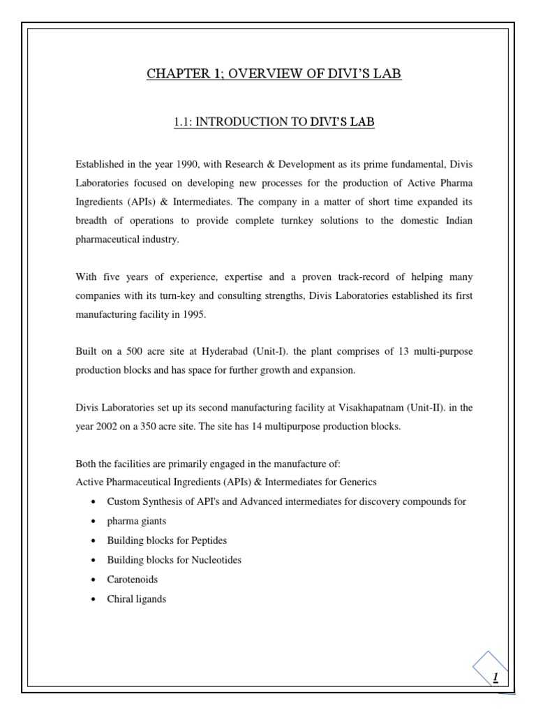 Swot Analysis of Divi's Lab - Final | PDF | Swot Analysis | Business