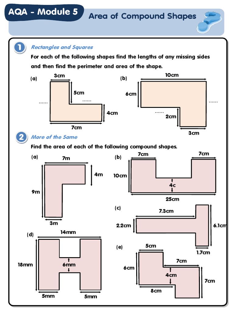 Area of Compound Shapes Worksheet | PDF | Teaching Methods & Materials