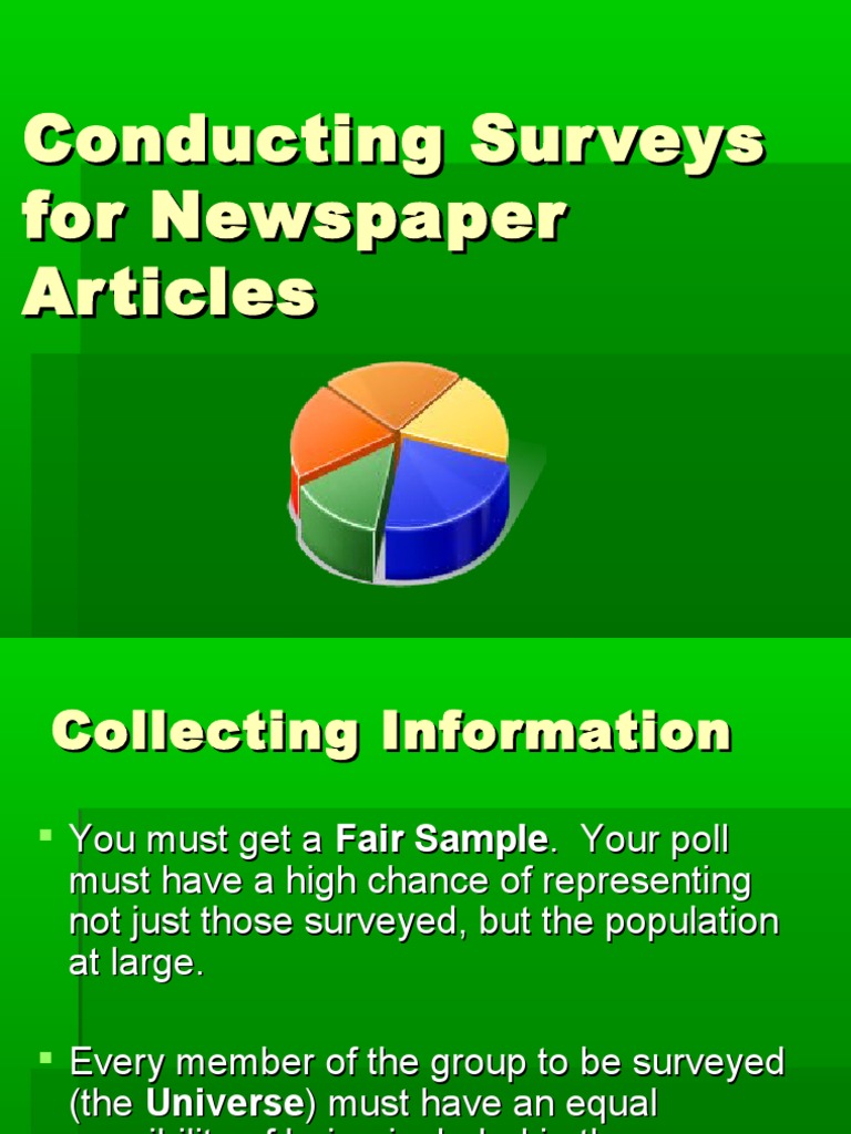 Conducting Surveys For Newspaper Articles | PDF