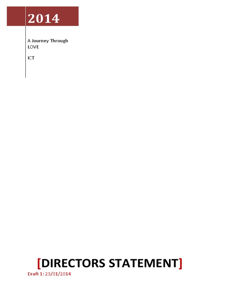 Directors Statement Final. | PDF | Leisure