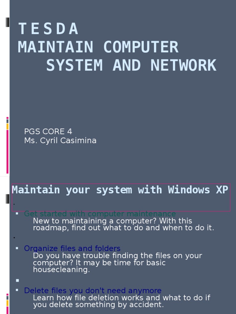 Maintain Computer With XP | PDF | Spyware | Computer File