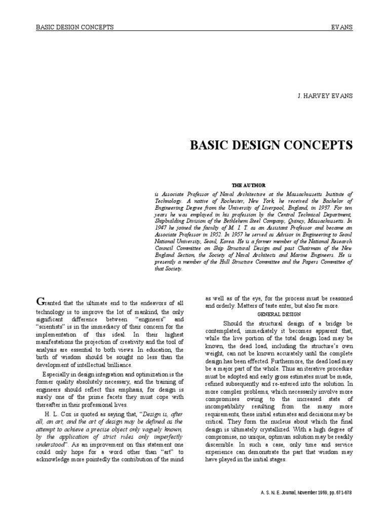 J. Harvey Evans - Basic Design Concepts | PDF | Engineering | Business