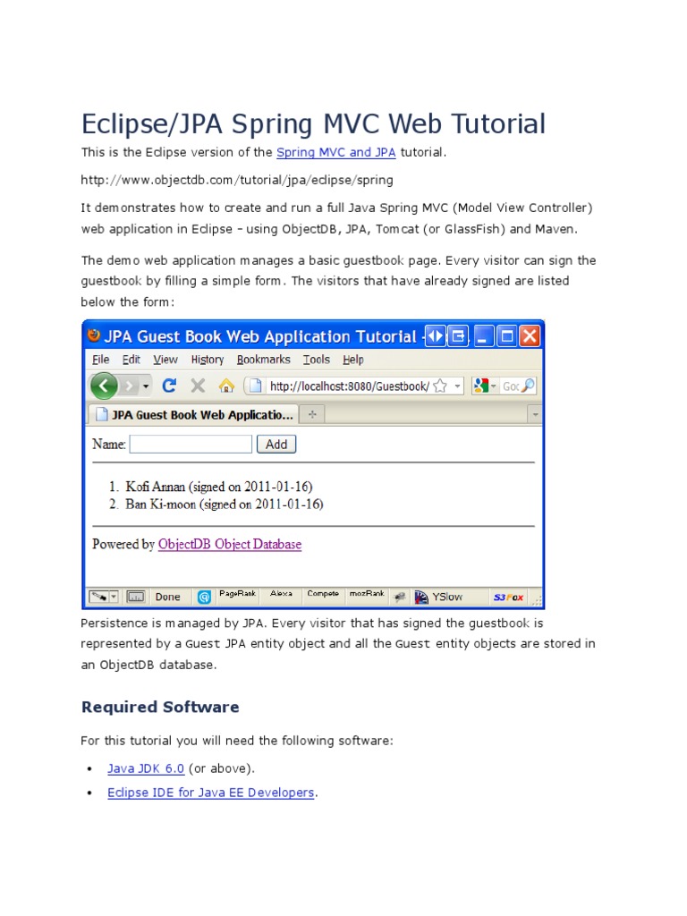 Eclipse Object DB Spring MVC | PDF | Eclipse (Software) | Spring Framework
