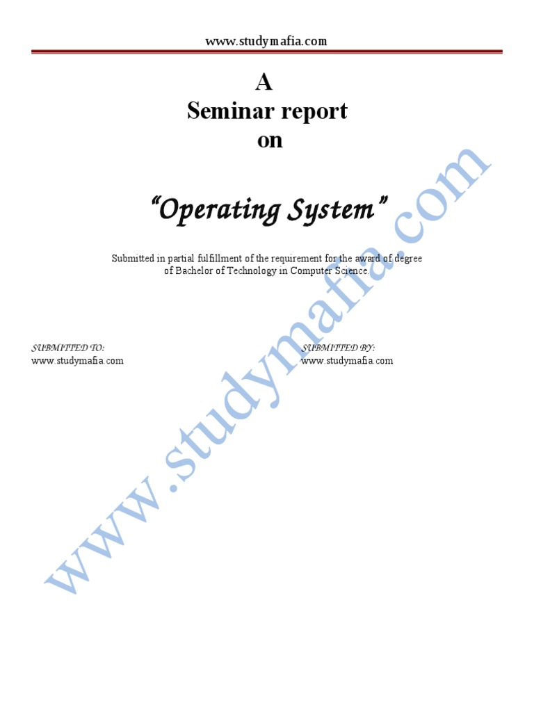 Operating System Report | PDF | Operating System | Computer Program