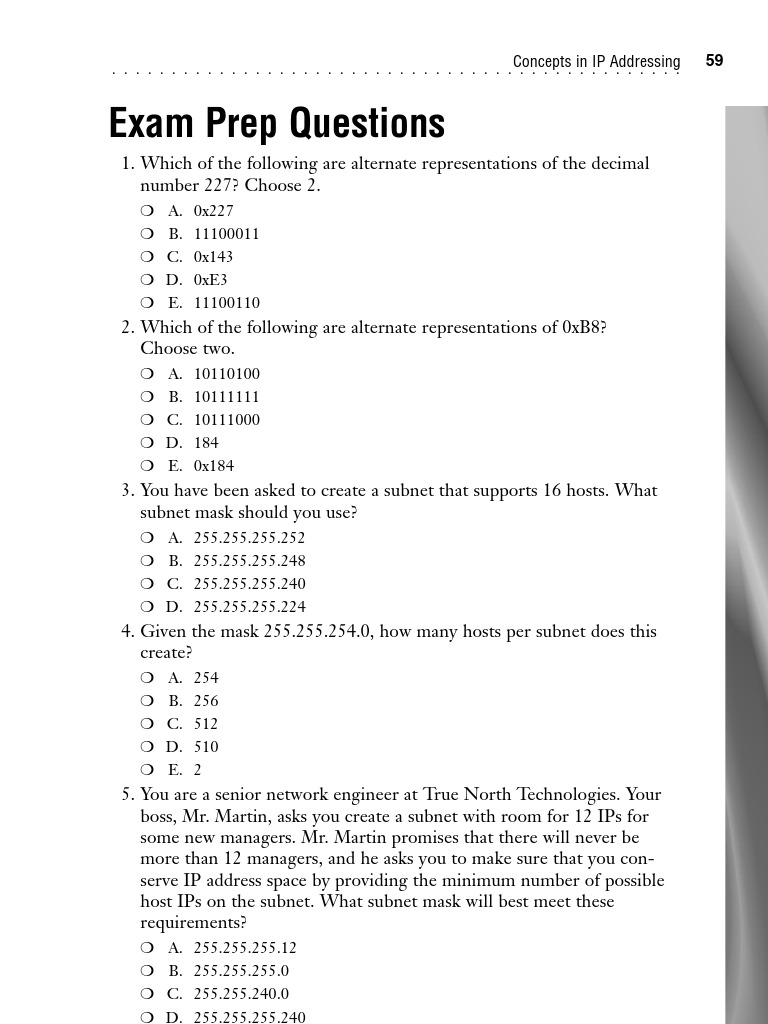IP Addressing Quiz | PDF | Ip Address | Network Architecture
