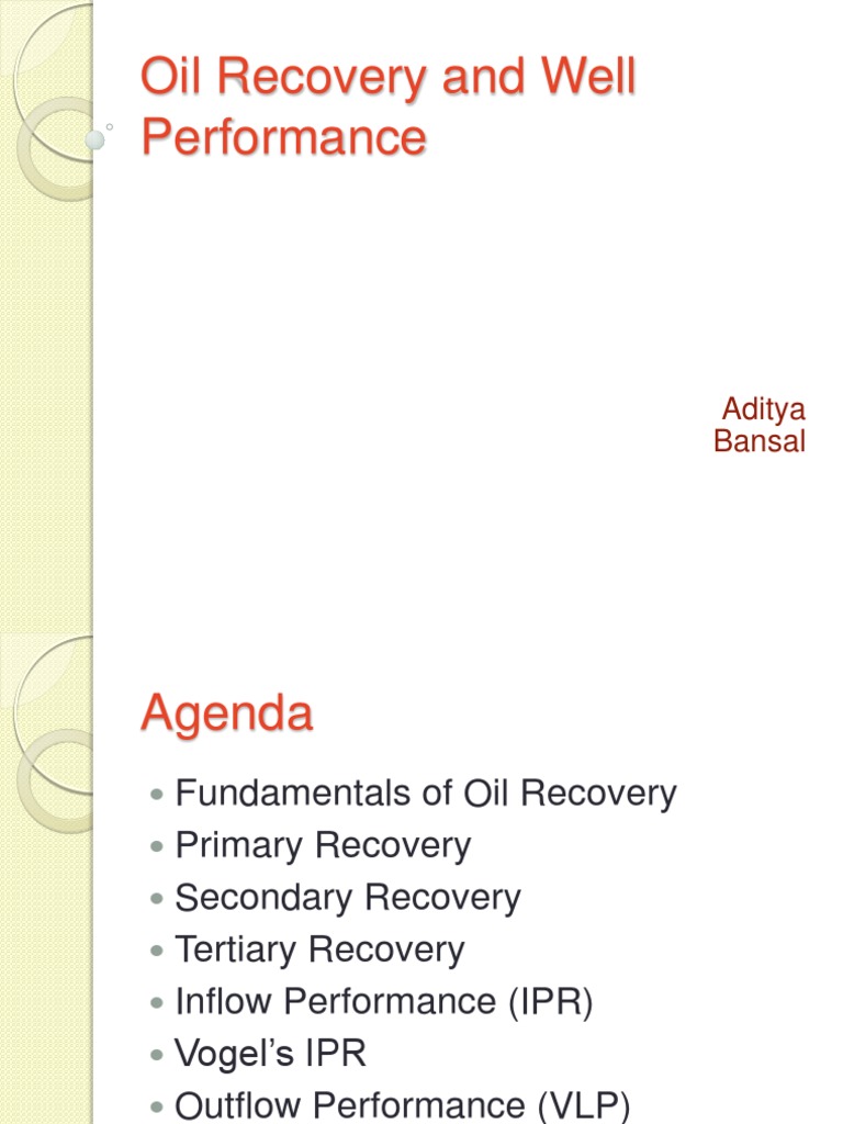 Fundamentals of Oil Recovery and Well Performance | PDF | Enhanced Oil ...