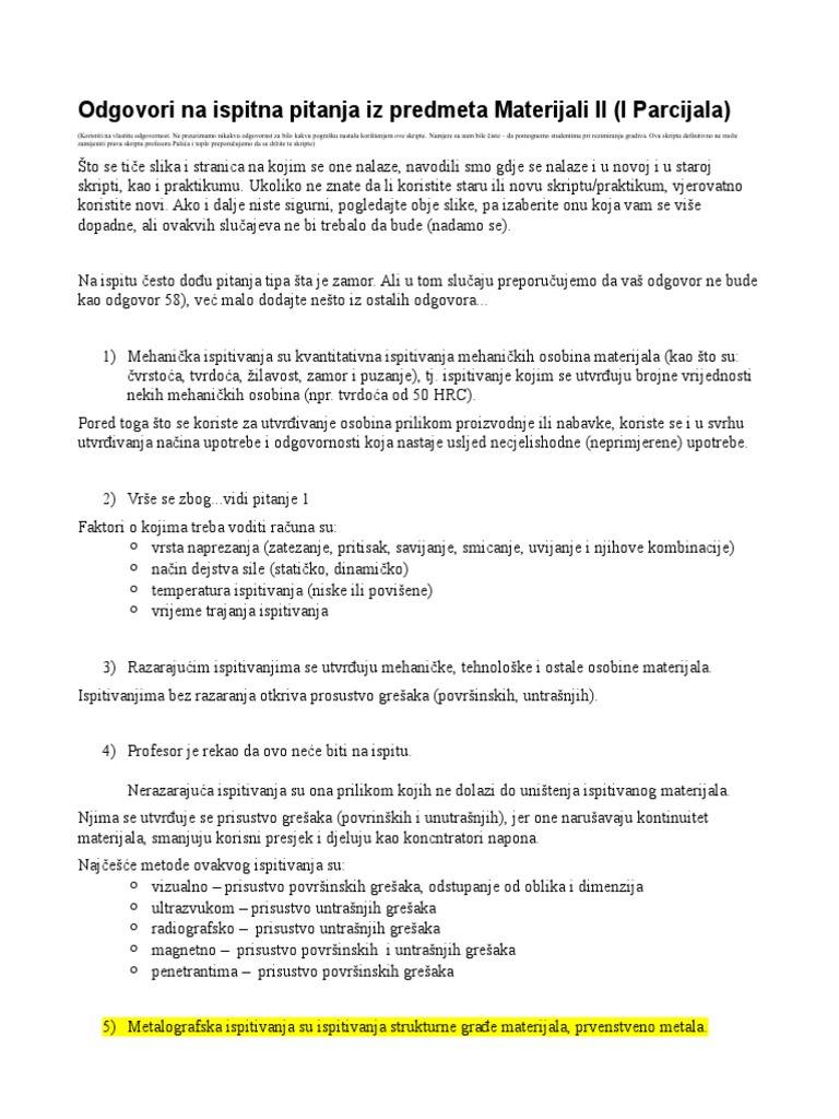 Skripta Materijali 2 | PDF