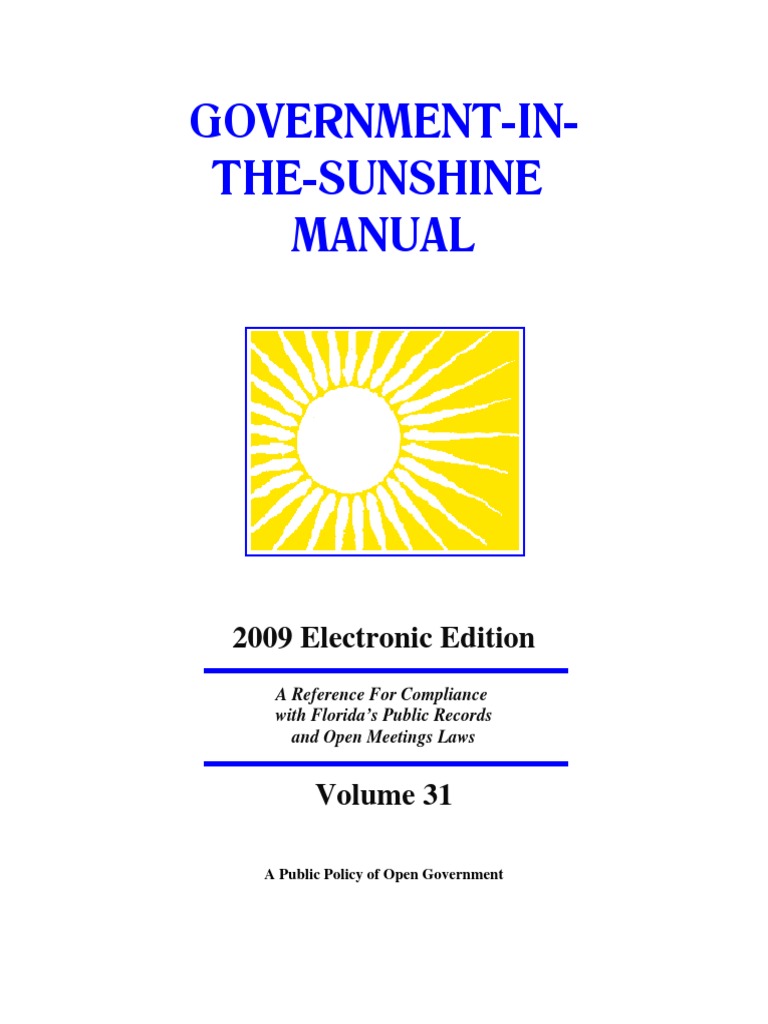 Sunshine Manual 2009 | PDF | Freedom Of Information Laws By Country ...