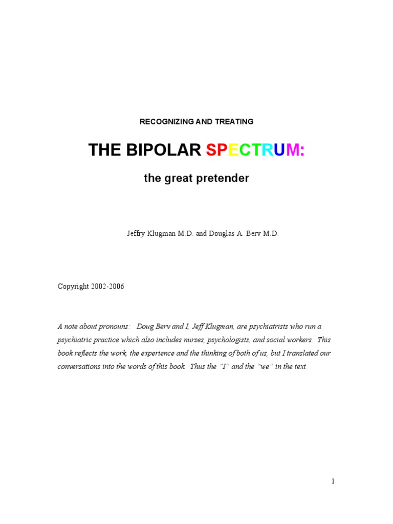 The Bipolar Spectrum | PDF | Bipolar Disorder | Mania