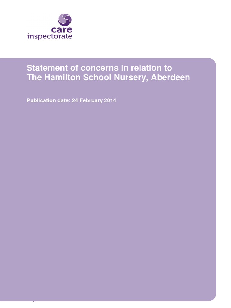 Hamilton School - Statement of Concerns | PDF | Child Care | Relationships
