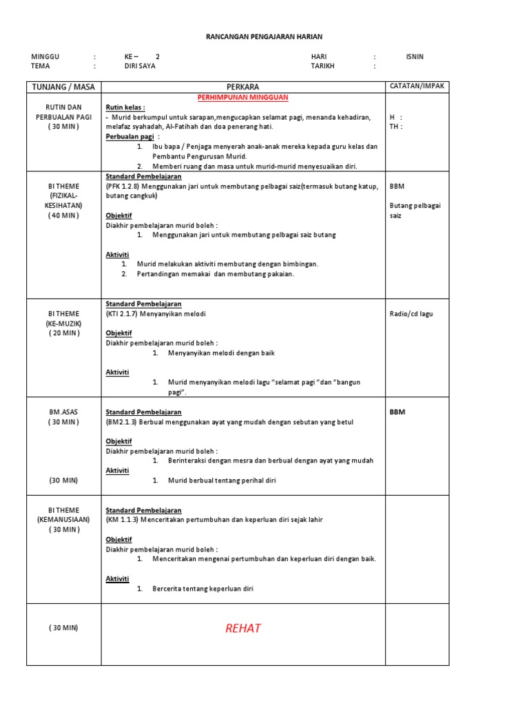Rph-Minggu 2 Diri Saya | PDF