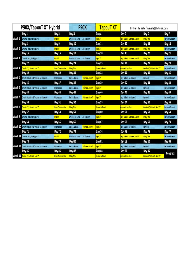 XT P90X Hybrid | PDF | Wellness | Sports & Recreation