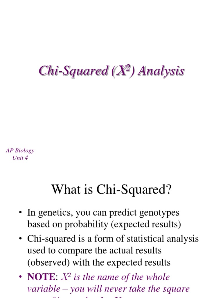 Chi-Squared Analysis: AP Biology Unit 4 | PDF | Chi Squared ...