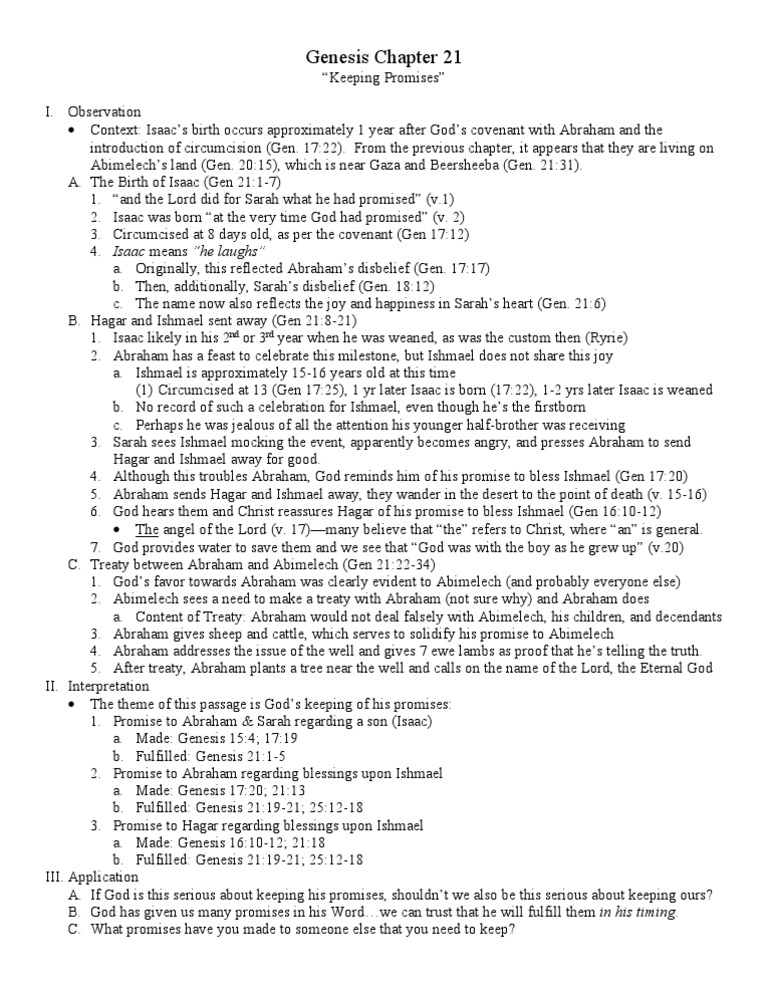 Genesis Chapter 21 | PDF | Ishmael | Abraham