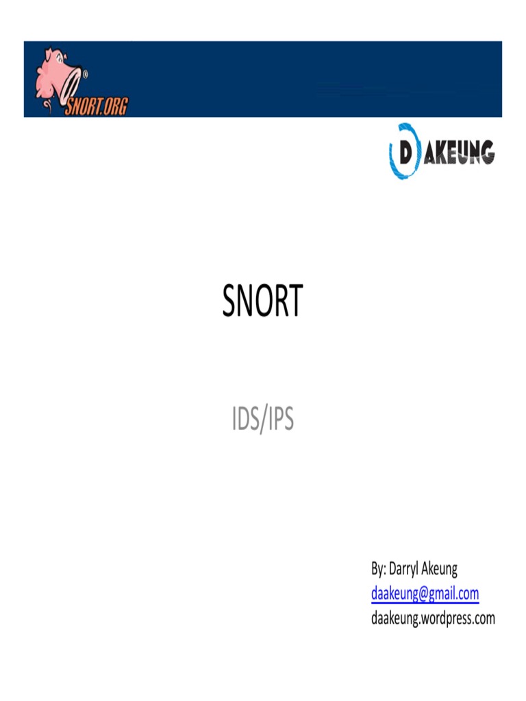 Snort Presentation | PDF | Malware | Computer Network