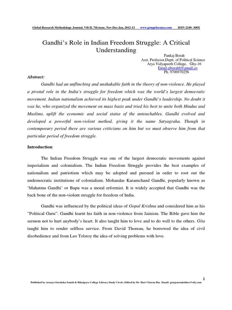 Gandhi's Impact on India's Freedom Struggle | PDF | Mahatma Gandhi ...