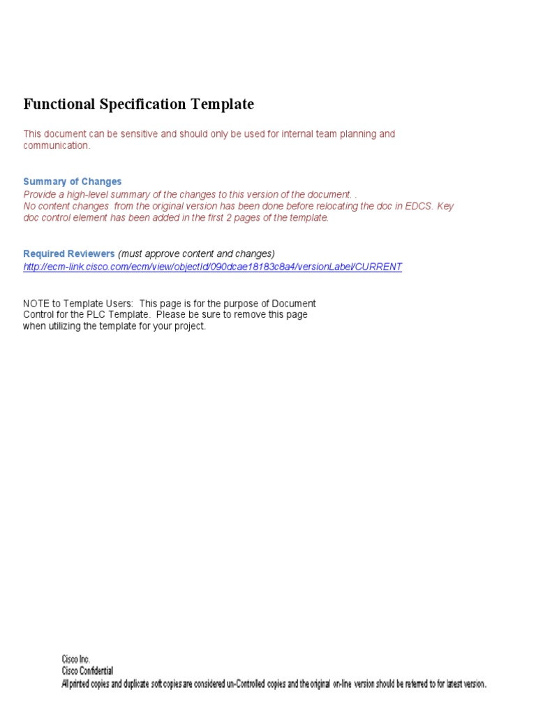 Functional Specification Template | PDF | Application Programming Interface | Use Case