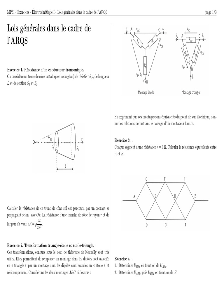 Exercices sur le théorème de Kennelly | PDF | Physique | Électrotechnique