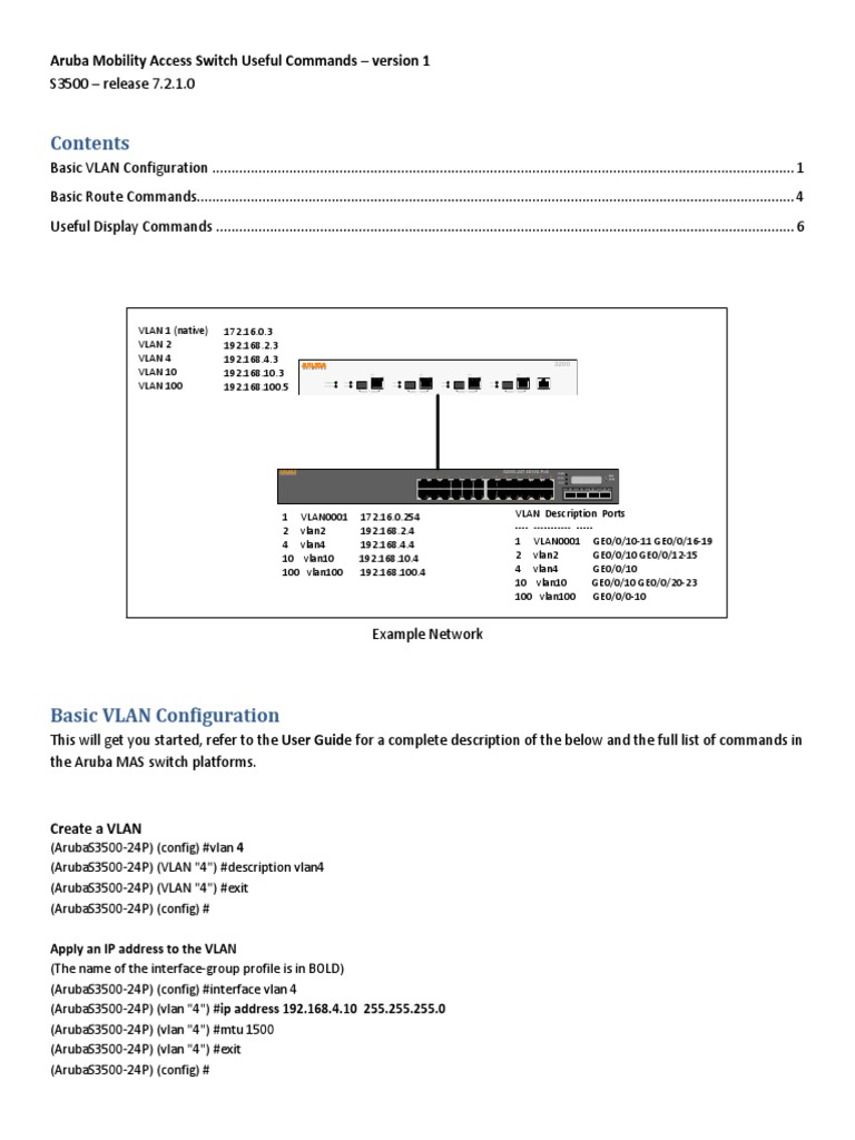 Aruba Switch Configuration Guide | PDF | Ip Address | Computer Standards