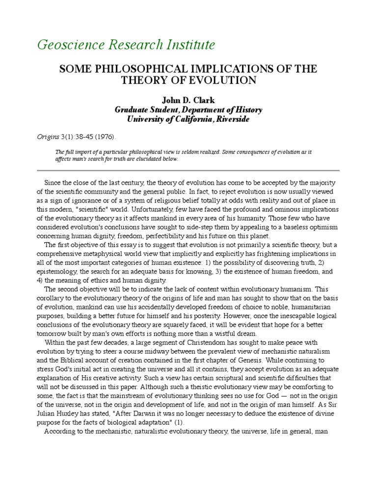 Geoscience Research Institute | PDF | Free Will | Naturalism (Philosophy)