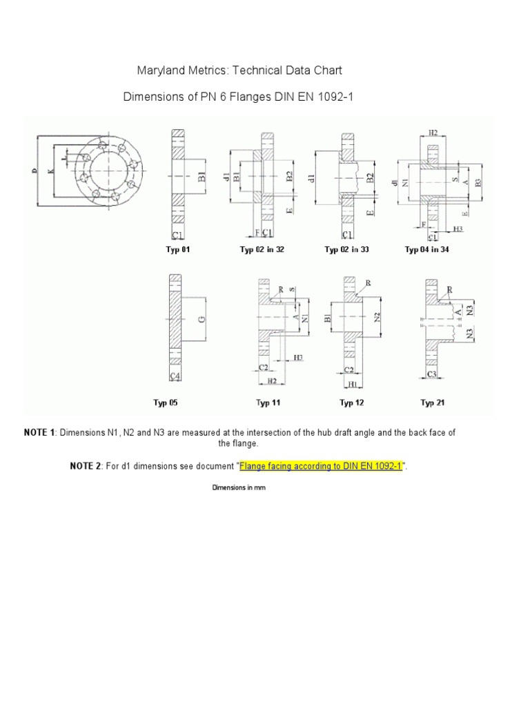 PN 6 Flanges Din en 1092-1 | PDF