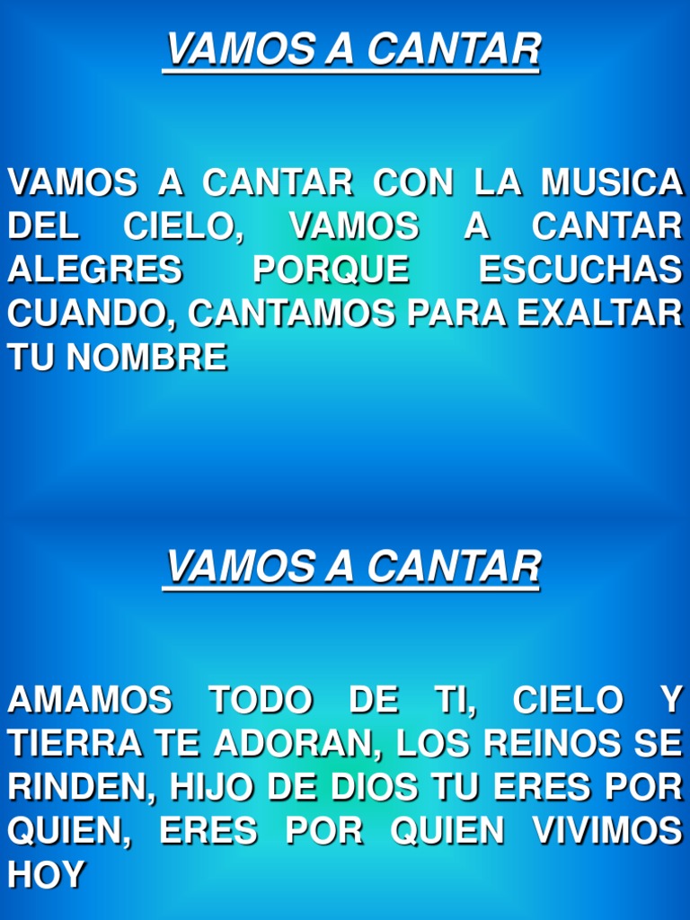 Letra de "Vamos a Cantar" | PDF | Arte | Poesía