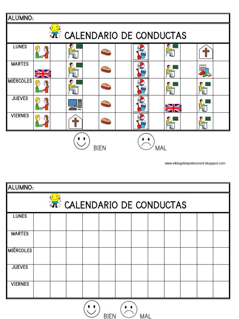 Calendario de Conductas | PDF | Hogar, jardinería y bricolaje | Salud y ...