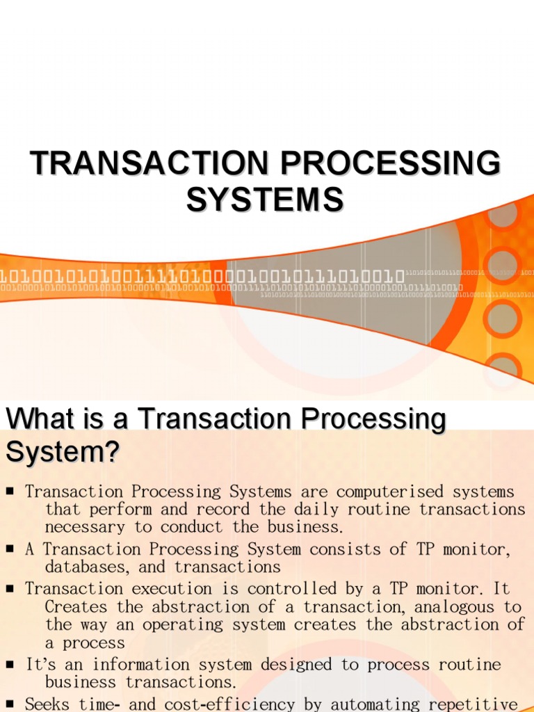 Transaction Processing Systems Debits And Credits Databases