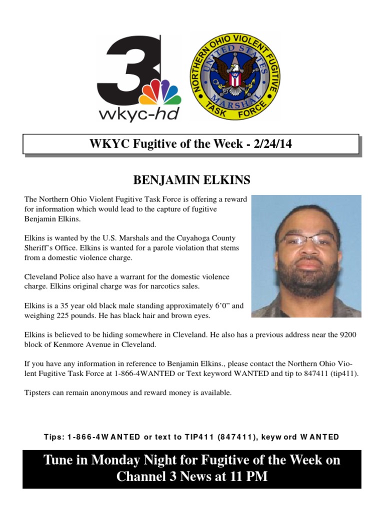 Fugitive of The Week: Benjamin Elkins | PDF