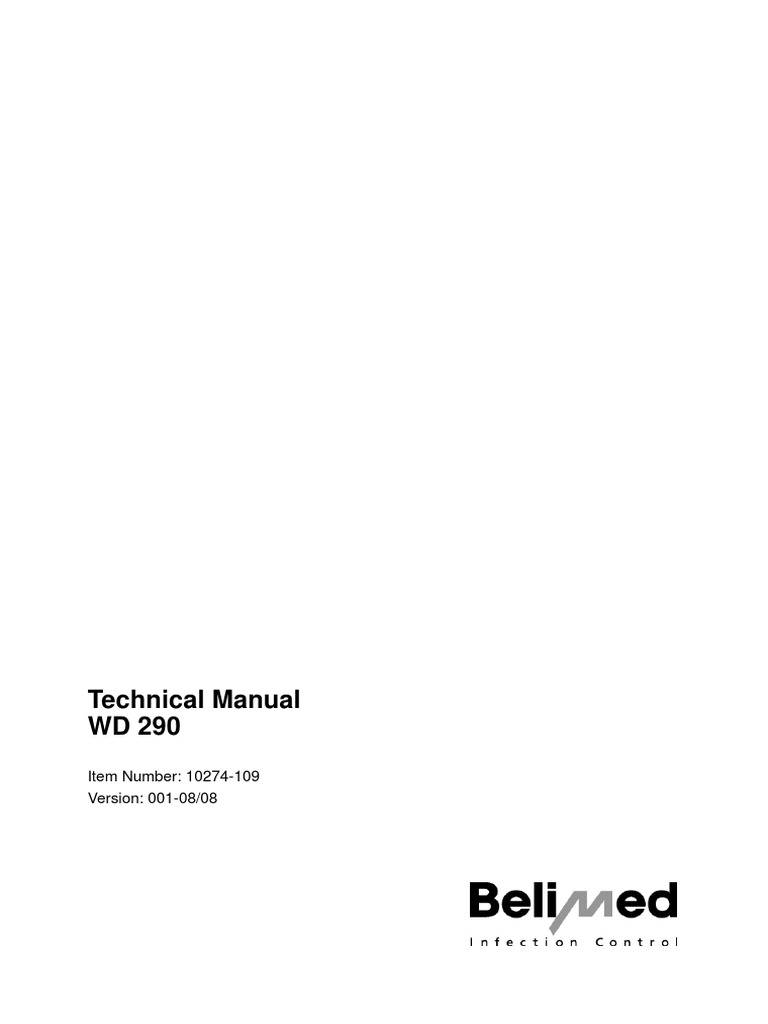 Belimed WD-290 Autoclave - Service Manual 2 | PDF | Verification And Validation | Clothes Dryer
