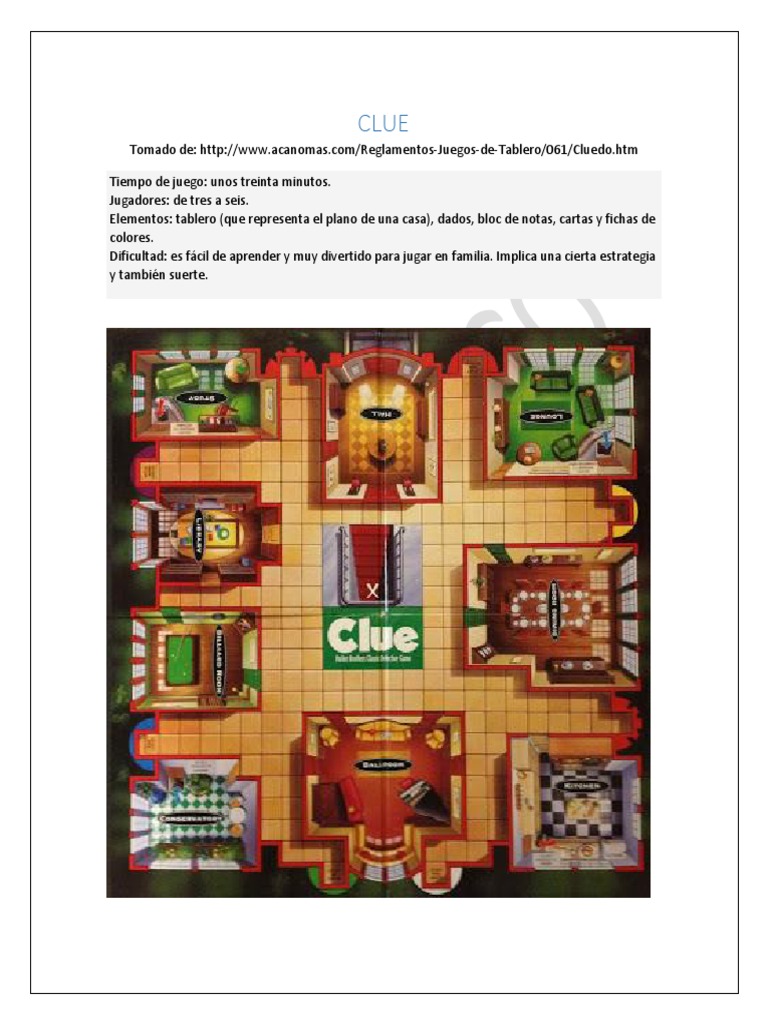 Reglas de Clue | PDF | Ocio | Deportes