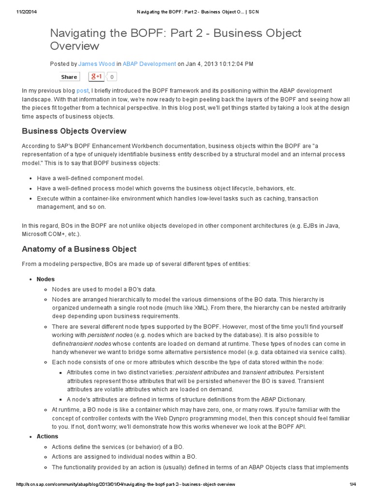 Part 2 - Navigating The BOPF - Business Object Overview | PDF | Object (Computer Science ...