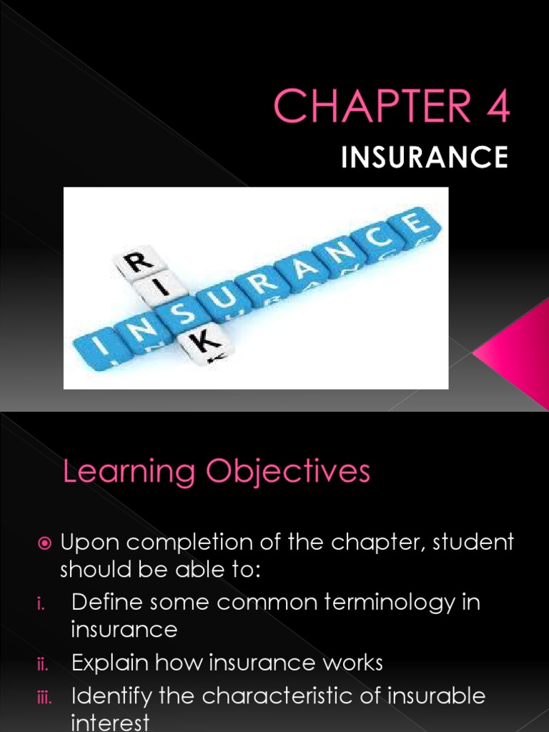 CHAPTER 4 - Insurance | PDF | Life Insurance | Insurance