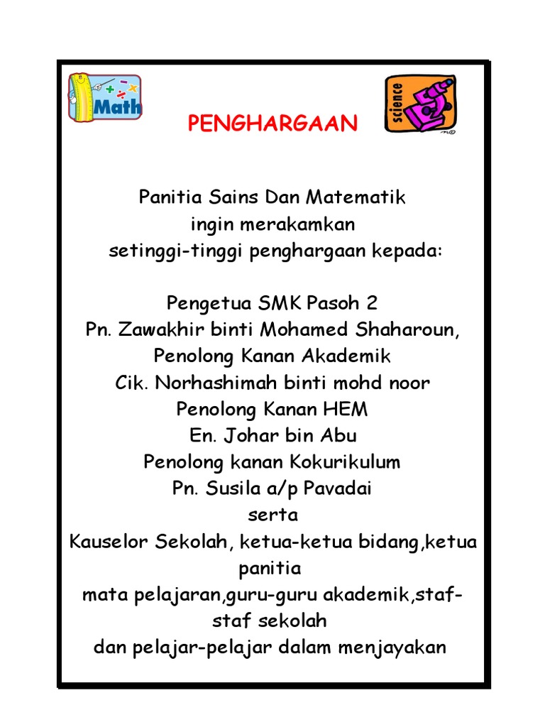 Buku Program Minggu Sains Dan Matematik | PDF