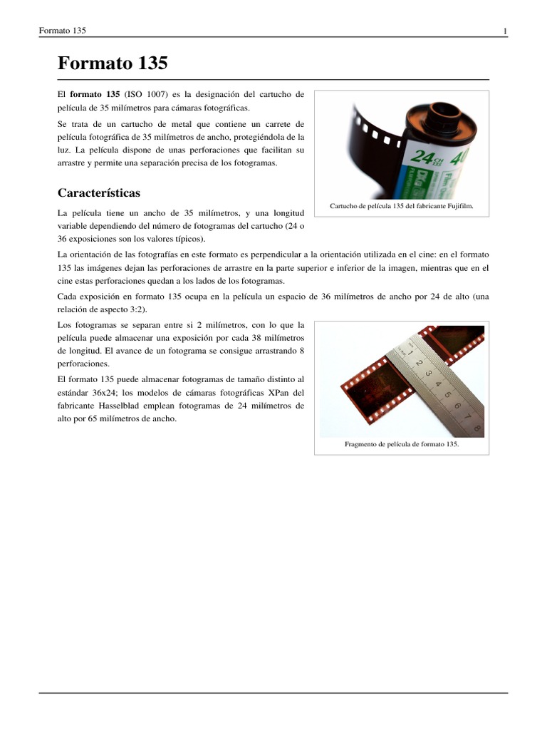 Características del Formato 135 | PDF